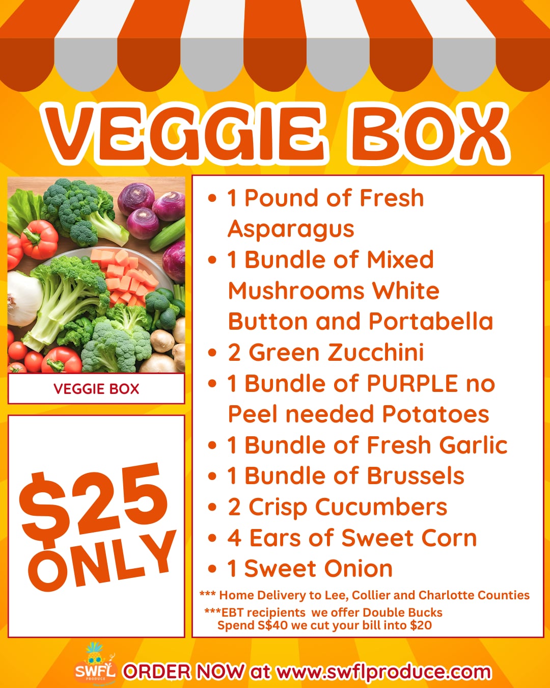 Weekly Vegetable Box Subscription - SWFL Produce, Fort Myers, Cape ...